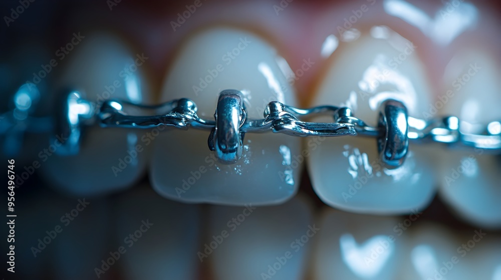 Closeup Macro Photography of Dental Braces Highlighting the Intricate ...