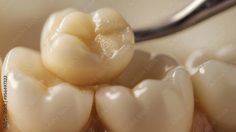 Macro Photography of a Tooth Cavity Being Filled with a Close up on the ...