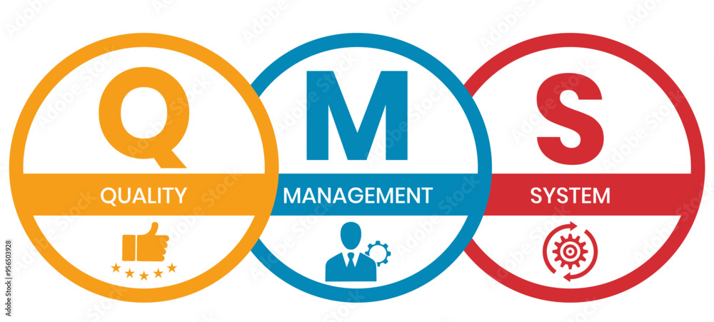 QMS - Quality Management System acronym. Business concept background ...