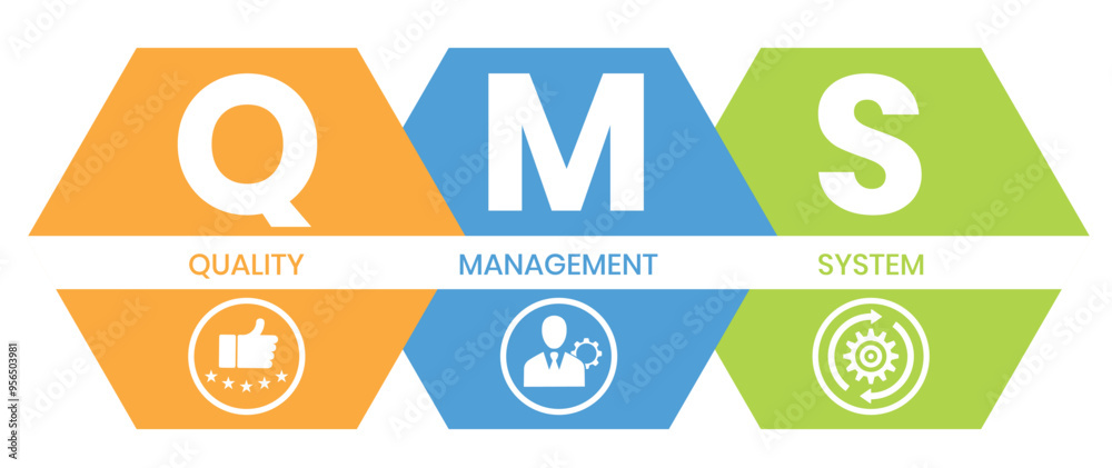 QMS - Quality Management System acronym. Business concept background ...
