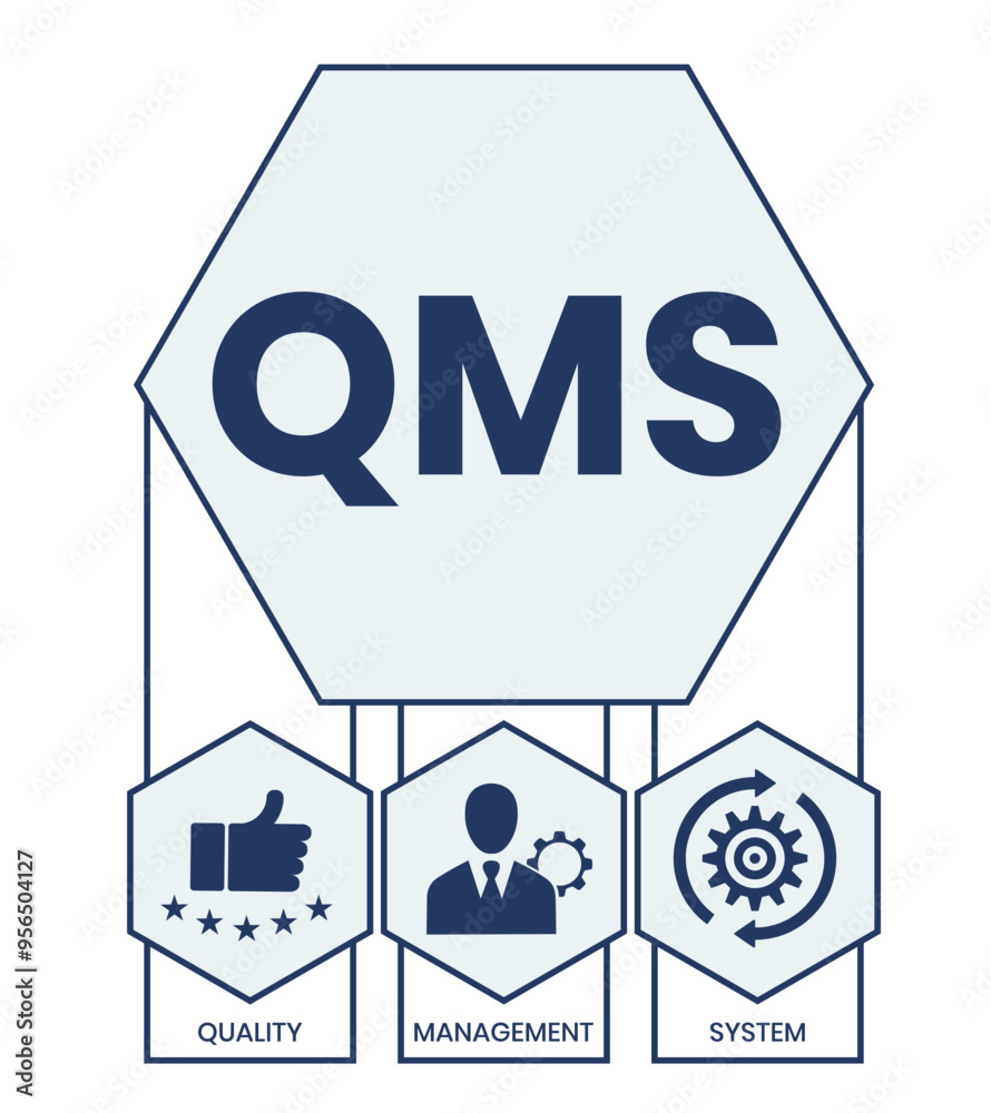 QMS - Quality Management System acronym. Business concept background ...