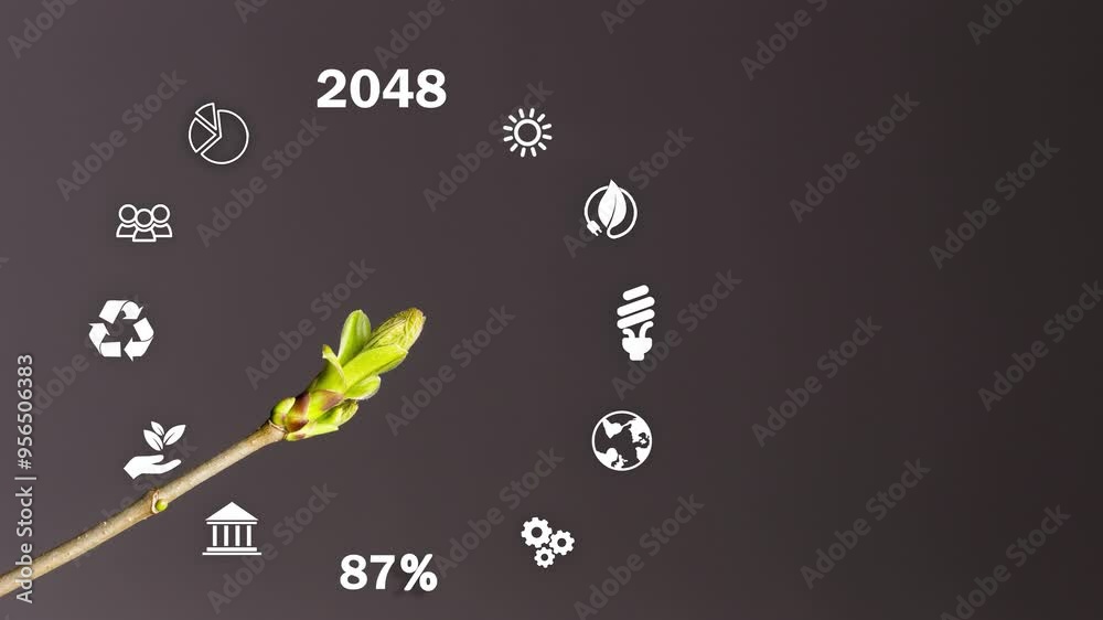 Countdown of CO2 level gauge percentage drop down to 0. Net Zero ...