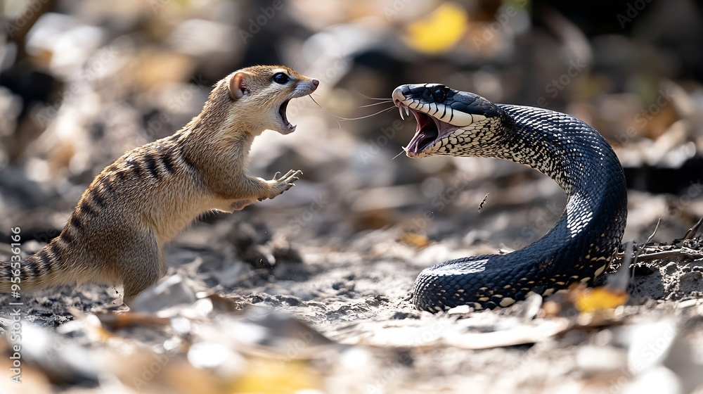 Asian mongoose fights with an aggressive cobra in the wild natural ...