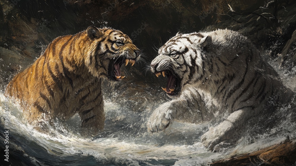 Clash of Titans - A Dramatic Encounter Between a Bengal Tiger and a ...