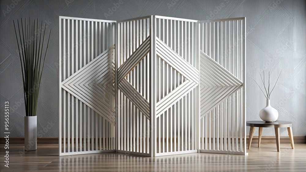 Simple white geometric lines intersecting to form a modern divider ...