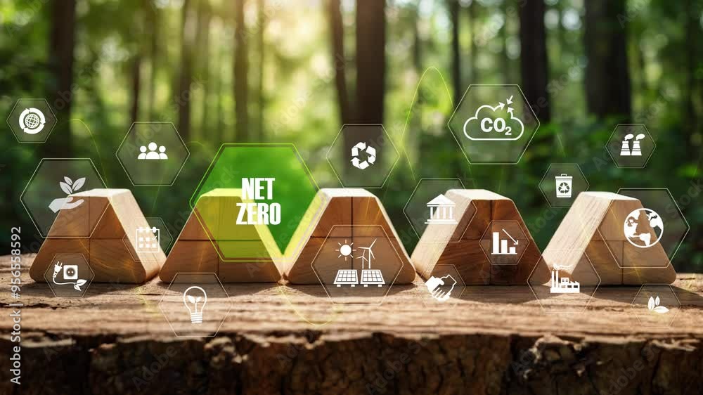 Net zero emission ,2050, carbon neutral concept.CO2 reduce.Net zero ...