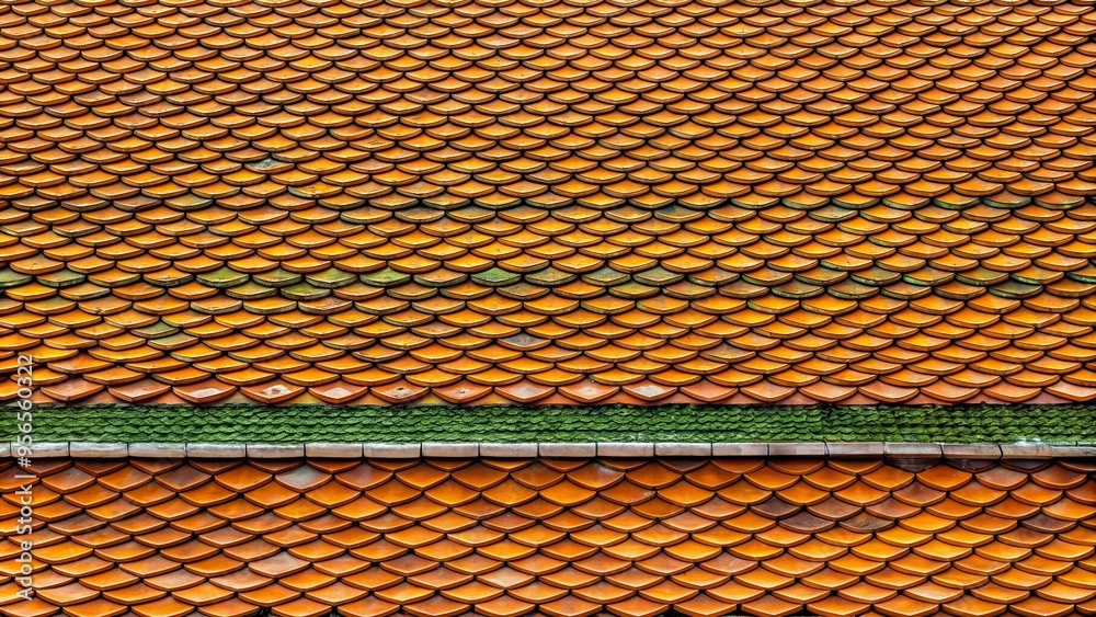 Thai temple tile roof texture background, thailand, temple ...