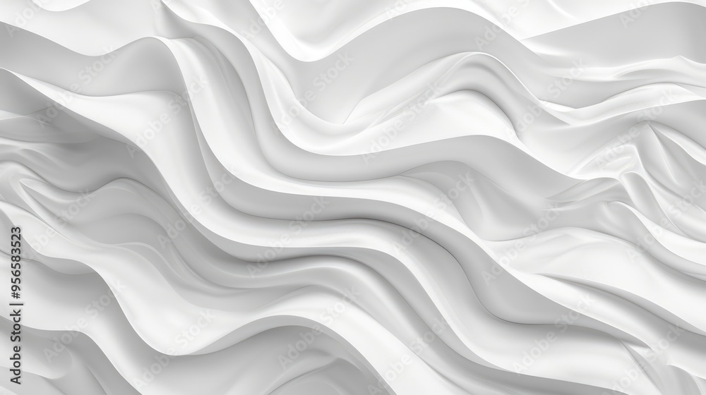 Soft white fabric with flowing curves. Background image of wavy white ...