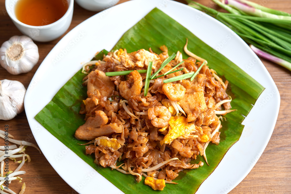 Penang Char Kway Teow or fried noodle with prawns, popular cuisine in ...