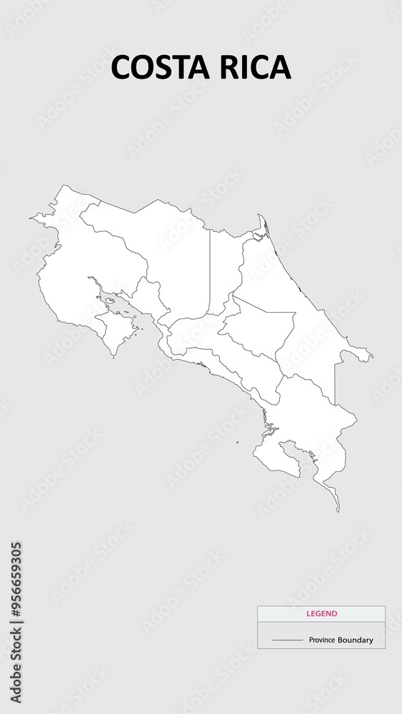Costa Rica Map. State map of Costa Rica. Administrative map of Costa ...