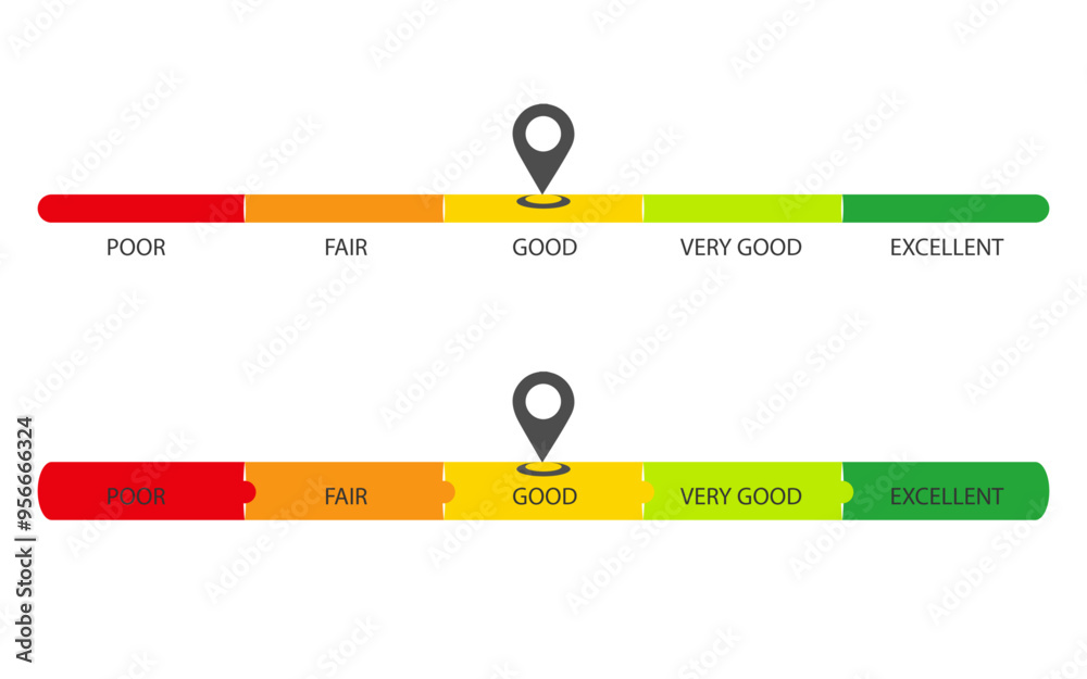 Rating scale bar vector image, customer satisfaction rating scale image ...