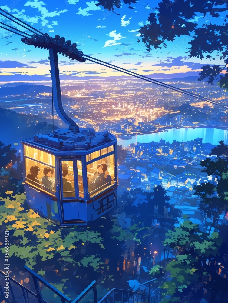 Enchanting Winter Wetlands: Soothing Anime-Style Illustration of ...