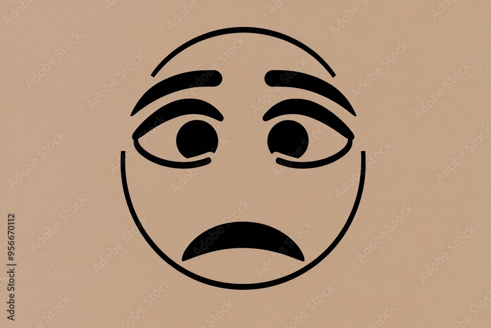 Exhausted Face Emoji with Drooping Eyelids Representation Stock ...