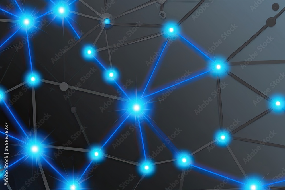 Stunning Electric Blue Network Design with Illuminated Charcoal Data ...