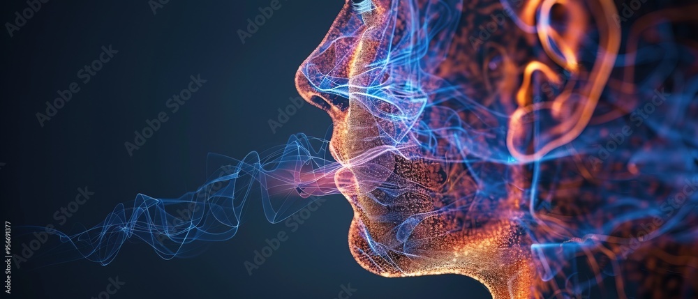 Anatomy of the human ear and the speaker of sound. Hearing loss caused ...