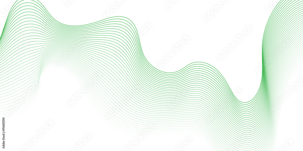Abstract green lines for website, banner and brochure, Curve flow ...