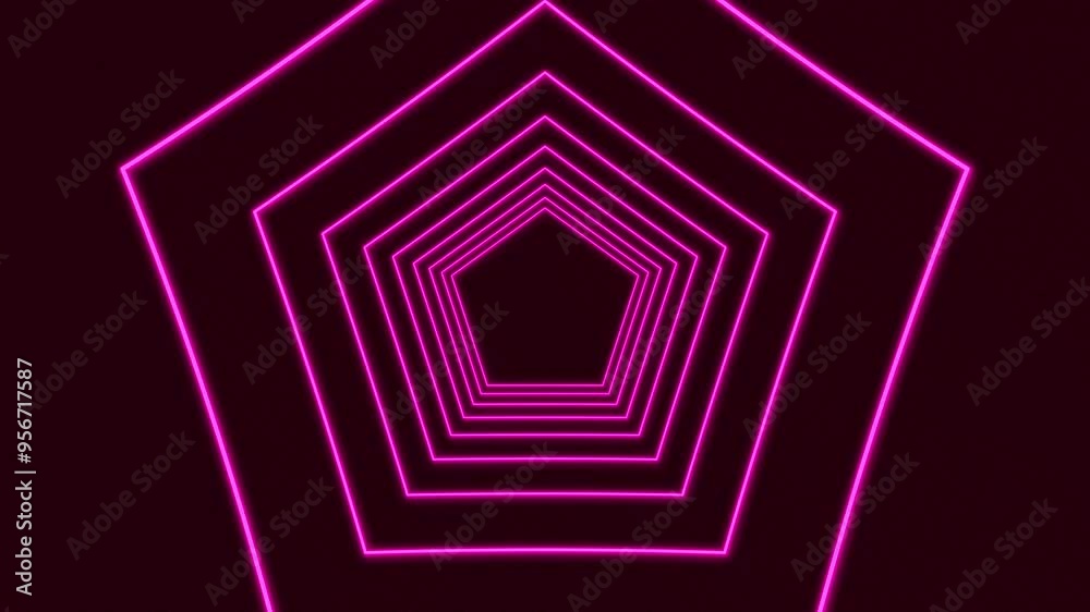Endless Loop Abstract Sci-Fi Animation of Neon Geometric Shapes ...