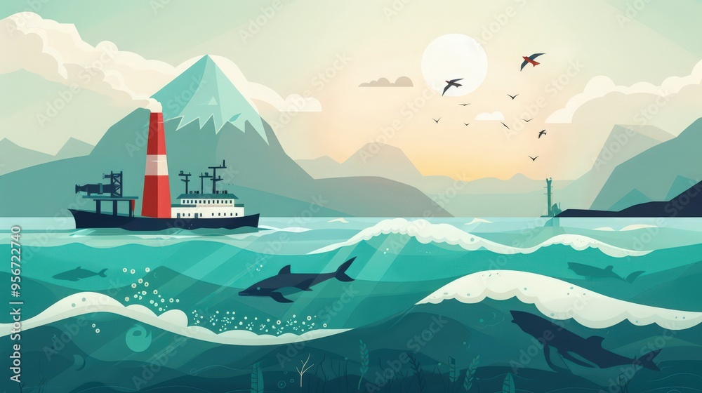 A graphic explaining how carbon dioxide is absorbed by oceans and its ...