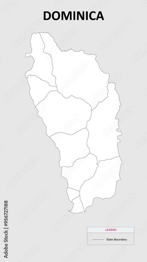 Dominica Map. State map of Dominica. Administrative map of Dominica ...