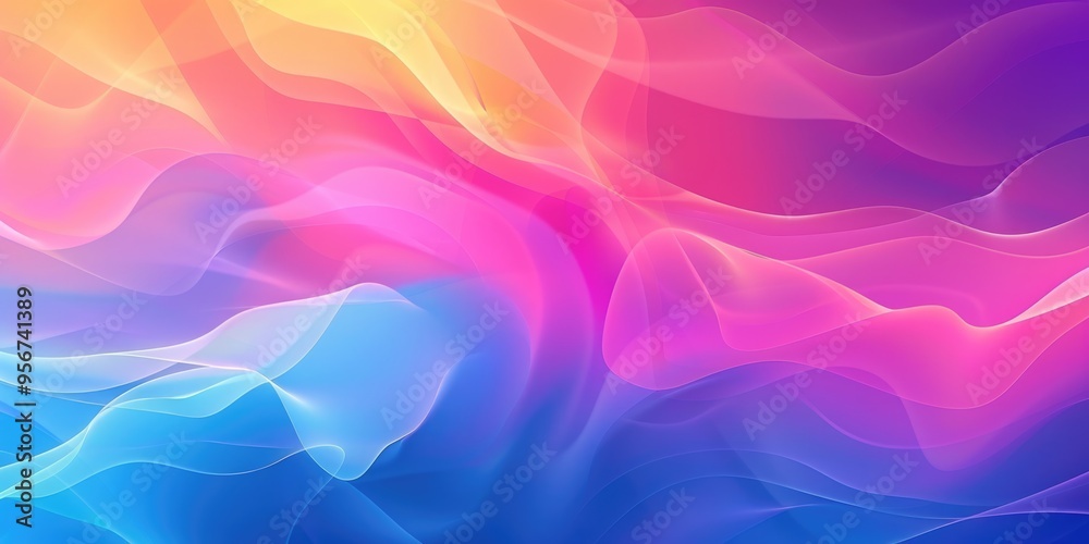 ภาพประกอบสต็อก Abstract vivid colorful wave flowing express energetic ...