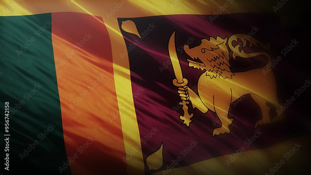 Sri Lanka Flag Waving in Full 4K Resolution. Realistic Closeup of the ...