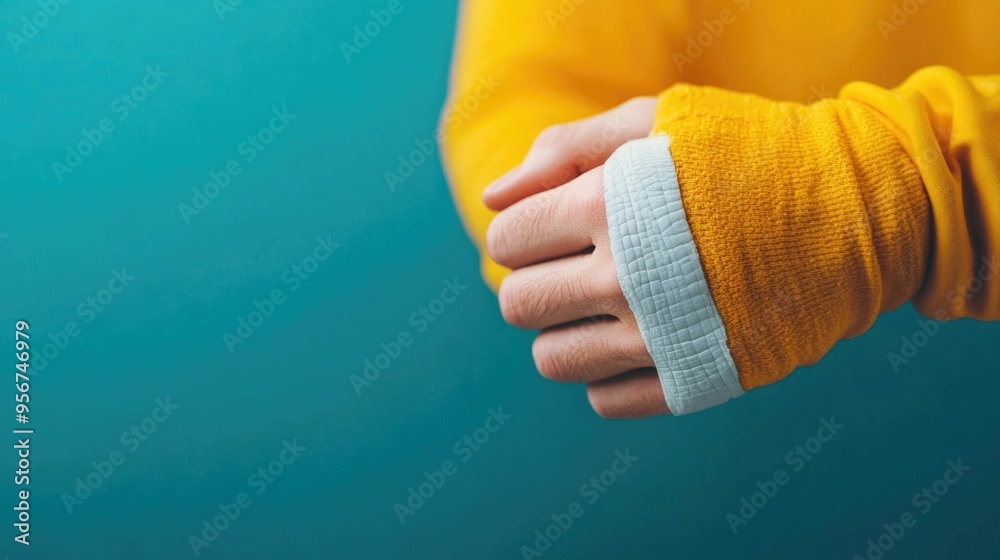 Volleyball Player Icing a Sprained Finger After a Competitive Game ...