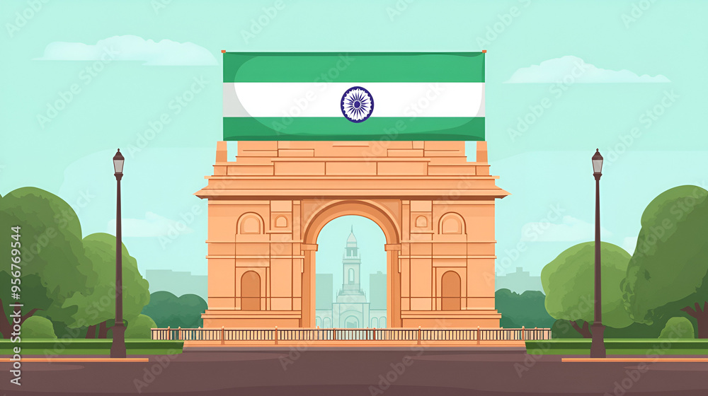 India Gate Landmark, National Symbol, Indian Flag, Delhi Architecture ...