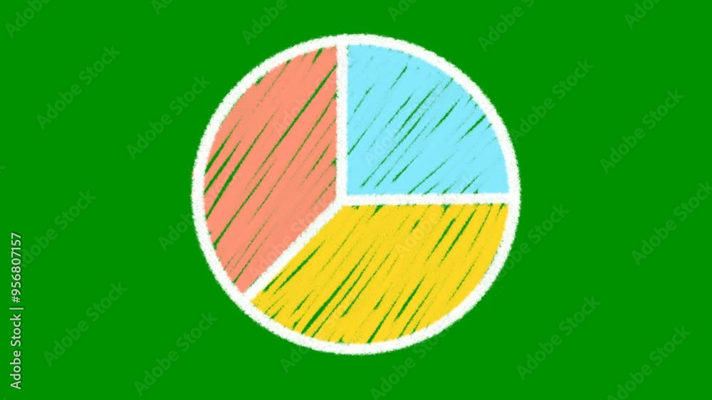 Pie chart animation in colorful color. bar chart on green screen ...