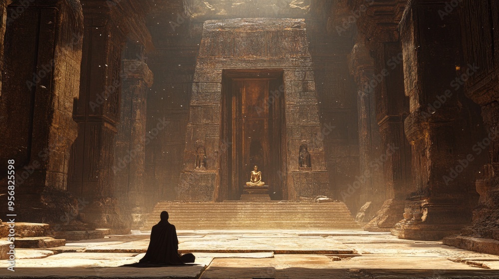 Ancient Temple Reverence, a quiet moment of reflection and devotion ...
