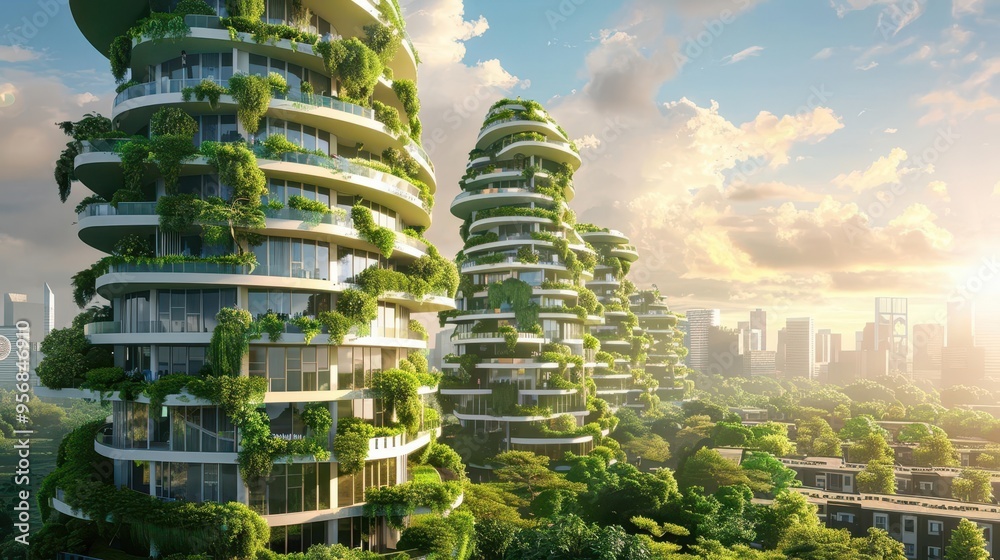 sustainable city project with ecofriendly urban design carbon neutral ...
