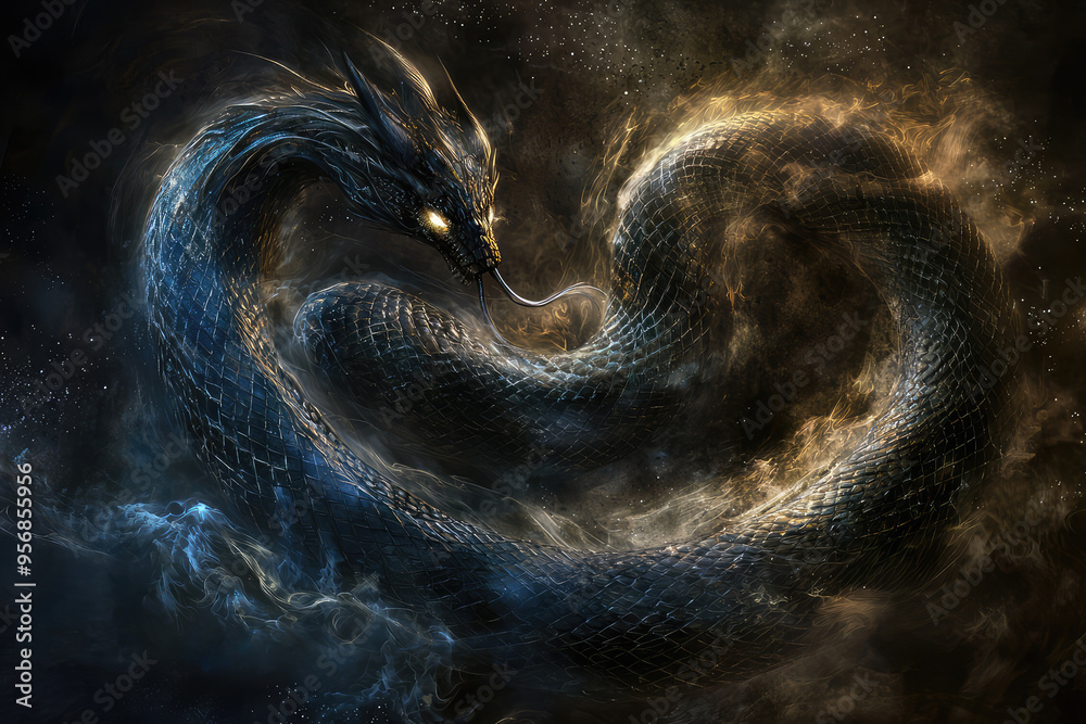 Apophis, the Serpent God, Coiled in Cosmic Dust, a Spectacle of Power ...