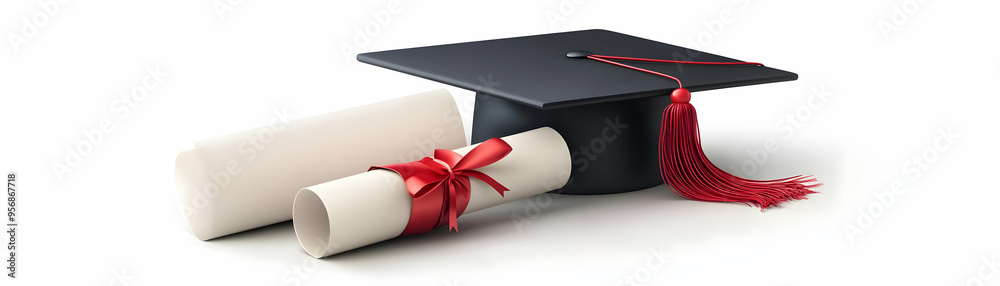 Isolated Graduation Cap and Diploma Vector concept as A sleek isolated ...