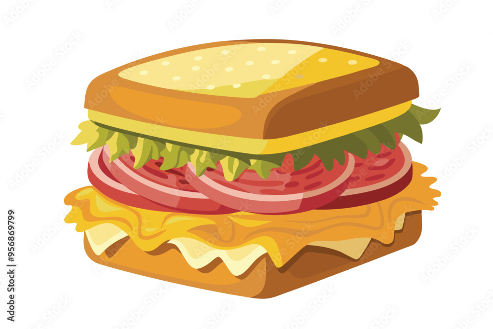 Reuben sandwich, corned beef, cheese, and sauerkraut filling vector ...