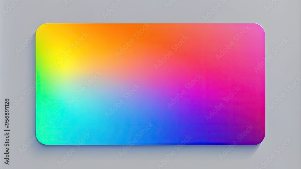 Colorful, blank, rectangular card with rounded corners and subtle ...
