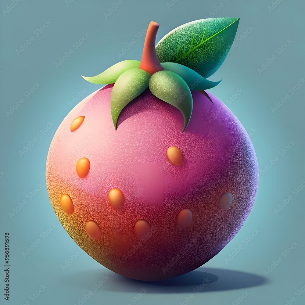 A playful 3D illustration of a Bignay fruit. perfect for adding a touch ...