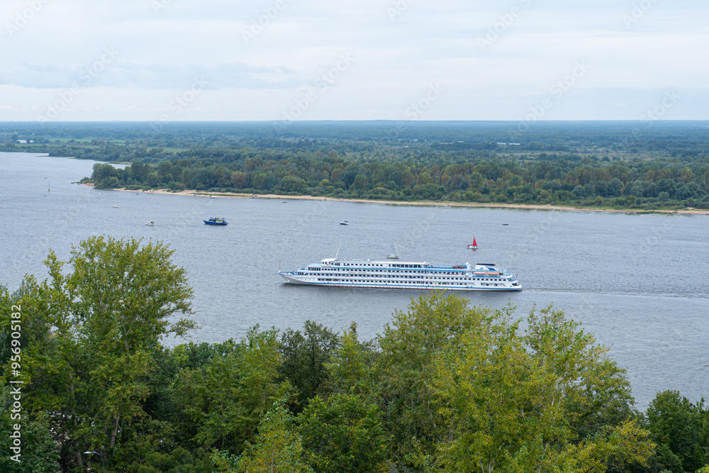 Nizhny Novgorod, Russia August 24 2024, Upper Volga Embankment, Russia. Cruise ship Ivan Bunin ...