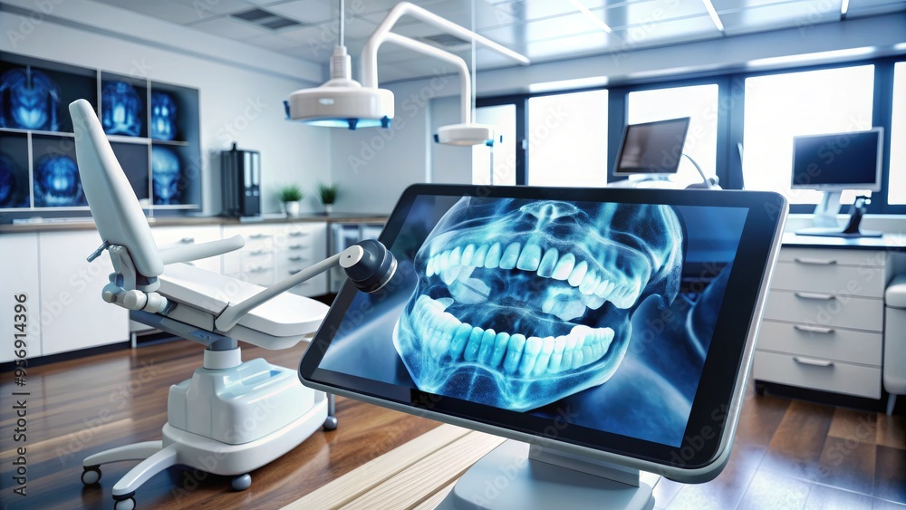 Digital dental mirror examines teeth with futuristic augmented reality ...