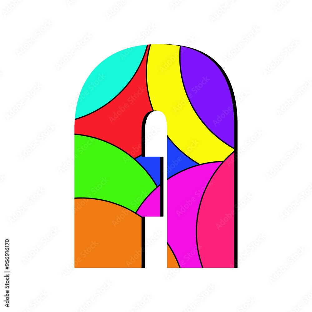 Abstract colorful letter "A" design logo. Vibrant and artistic letter ...