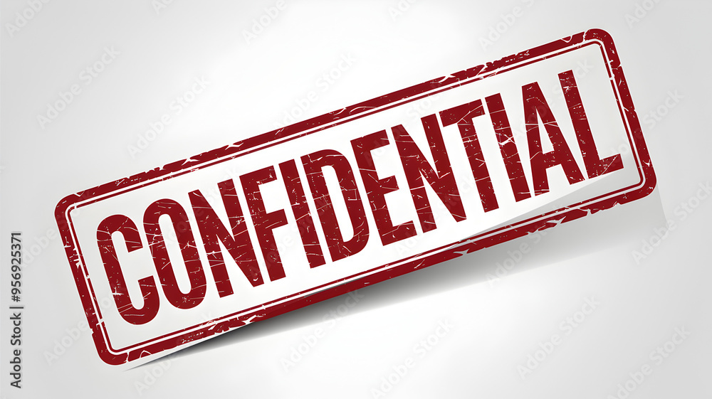 Red "CONFIDENTIAL" stamp on a plain white background, conveying a ...