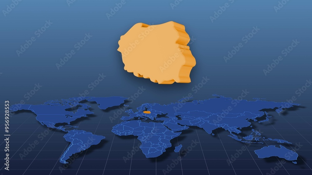World Map Showing Poland Country in Detail Stock Illustration | Adobe Stock