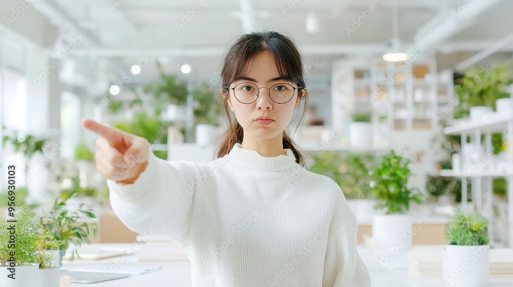 Frustrated Architect in Studio, a woman expressing disappointment over ...