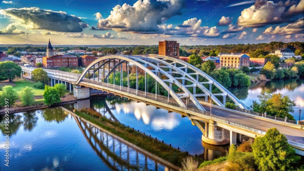 Historic Edmund Pettus Bridge spans the Alabama River, connecting ...