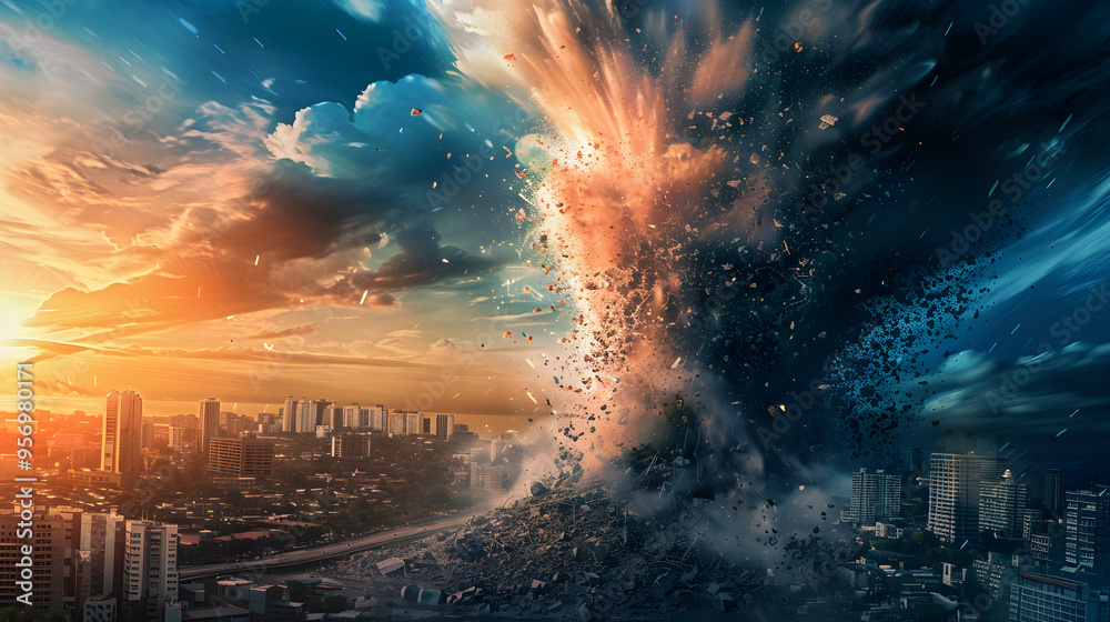 Destructive effects of the hurricane. The concept of nature protection ...