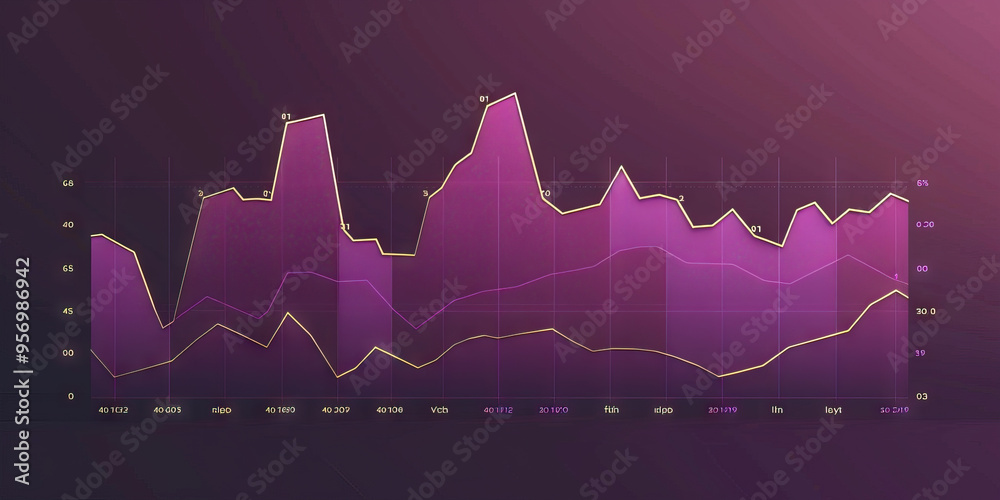 Eggplant and plum employee turnover rate chart with a metallic gold accent. Stock Illustration ...