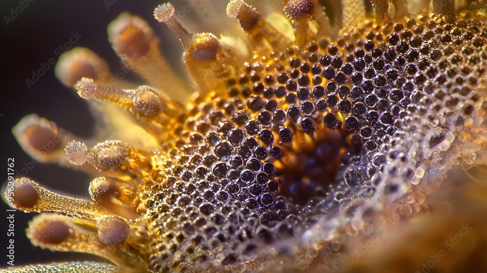 A captivating micro photograph of a pollen grain, highlighting its ...
