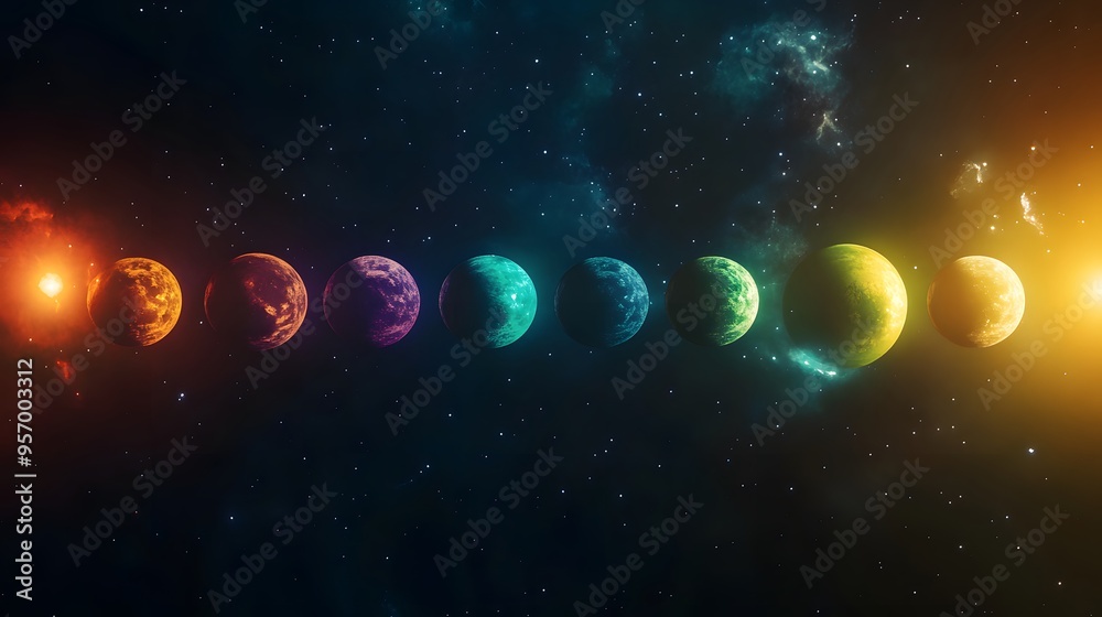 Planetary Alignment: The planets of the solar system aligned in a ...