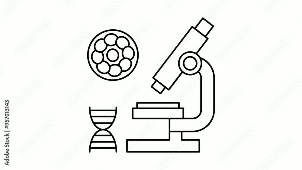 Preimplantation genetic diagnosis in process animation, oocytes for ...