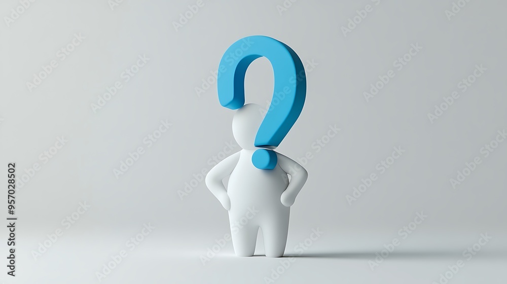 Professional 3D Icon of Person with Blue Quotation Mark Symbol on White ...