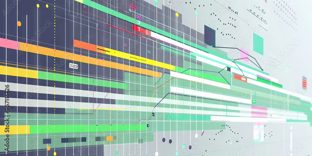 Project timeline Gantt chart, displaying tasks and deadlines in ...