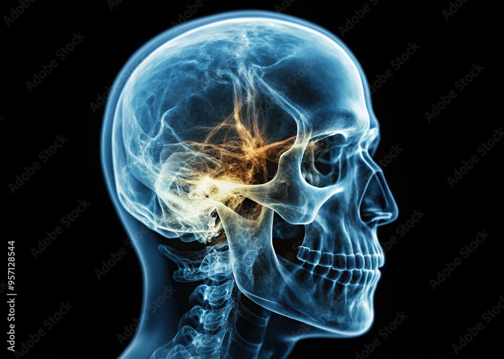 The skull's delicate curve reveals sinuous canals, ridges, and facets ...